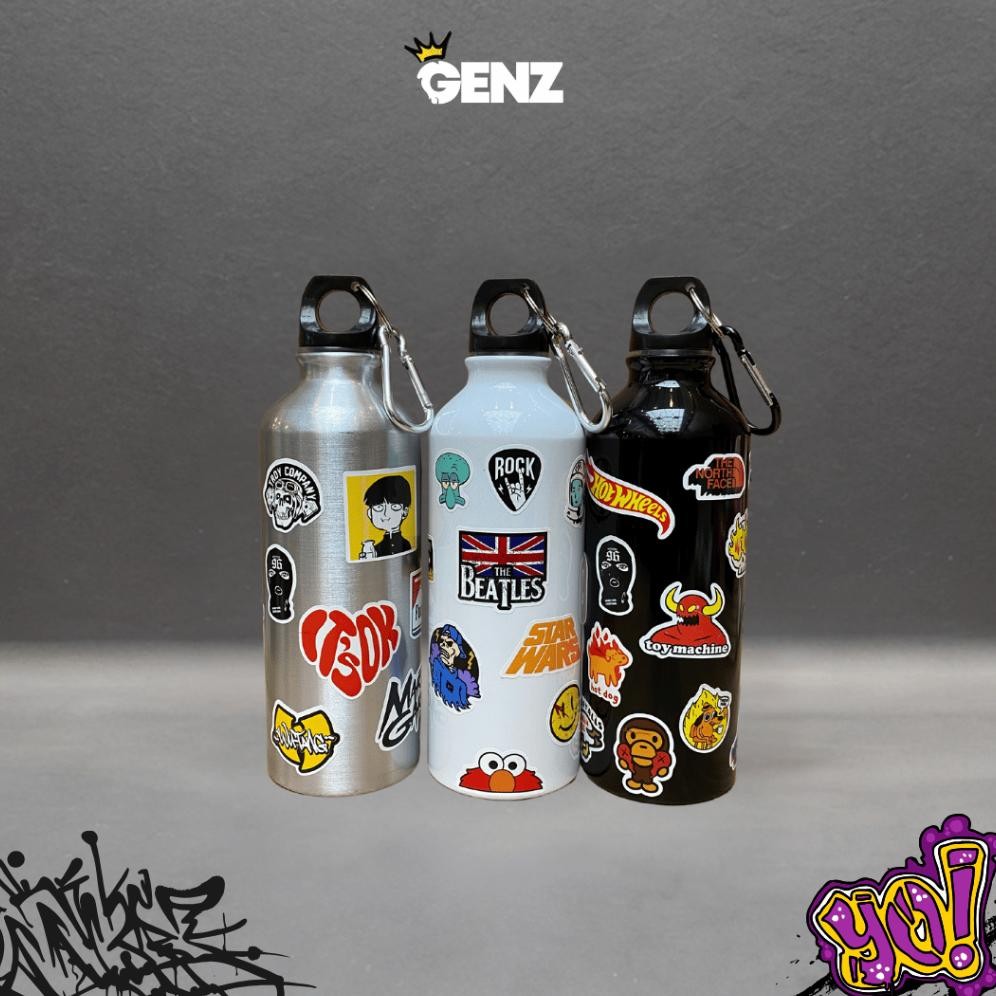Jual (Terbaru) Botol Minum Sport Aesthetic Genz Carbiner Hype Stiker ...