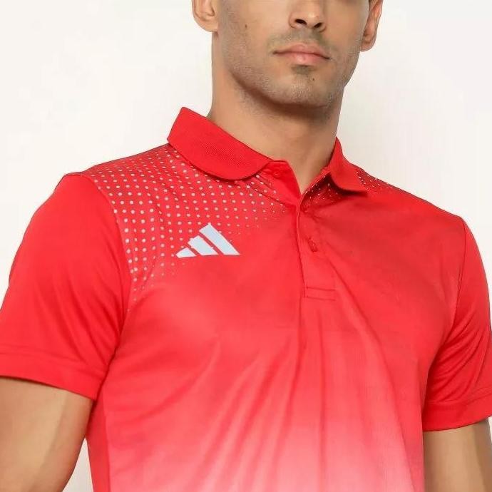 Jual Baju Olahraga Pria Merah Putih Polo Shirt Kaos Gym Running Kerah ...