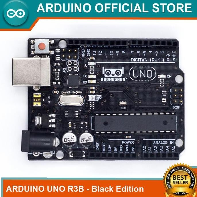 Jual Arduino Uno R3B Black Edition Atmega328P Dip Mega16U2 Original ...