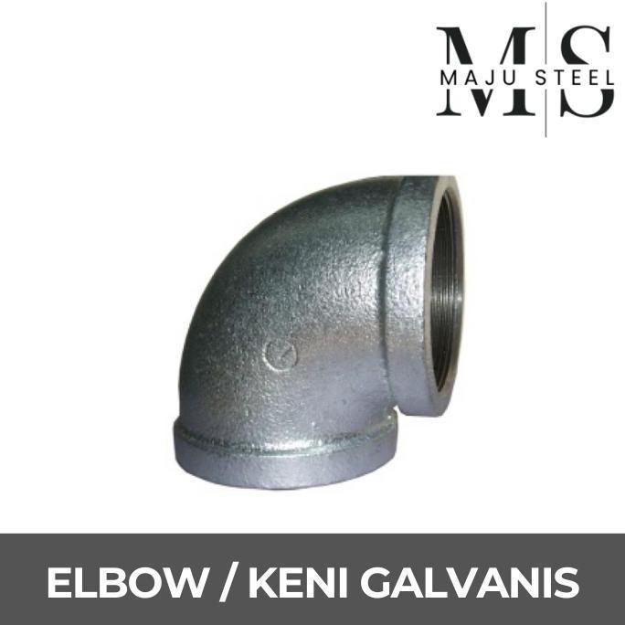 Jual Elbow Galvanis 1/2 3/4 1 11/4 11/2 2 21/2 3 4 Inch - Keni Knee L ...
