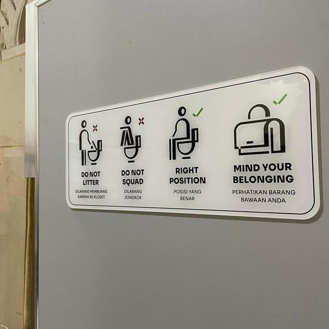 Jual Acrylic Sign Board Toilet Rules ; Peraturan Aturan WC Kloset ...