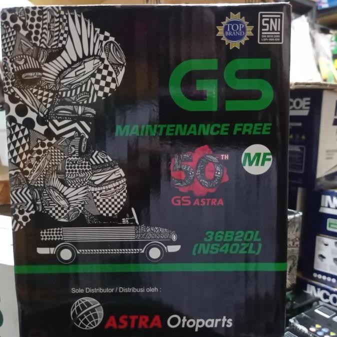 Jual Aki Mobil / Battery Gs Astra Type Gs Mf 36B20L / Ns40Zl 12V 35Ah ...