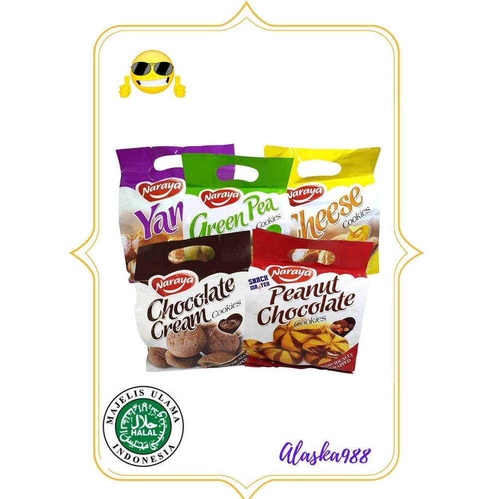 Jual Naraya Cookies Choco Cheese Yam Green Peas Halal Mui | Shopee ...
