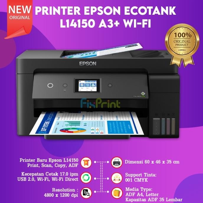 Jual Printer Epson Ink Tank Ecotank L14150 L15150 M15140 L15160 A3+ New ...
