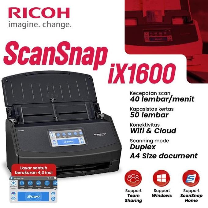 Jual Ricoh/Fujitsu Scanner Scansnap Ix1600 Scansnap Ix 1600 New Stok ...