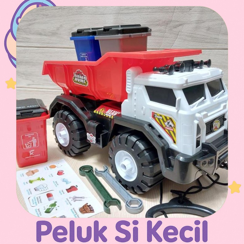 Jual Asli Mainan Truk Box Sampah / Truk Derek Truk / Truk Crane / Dump ...