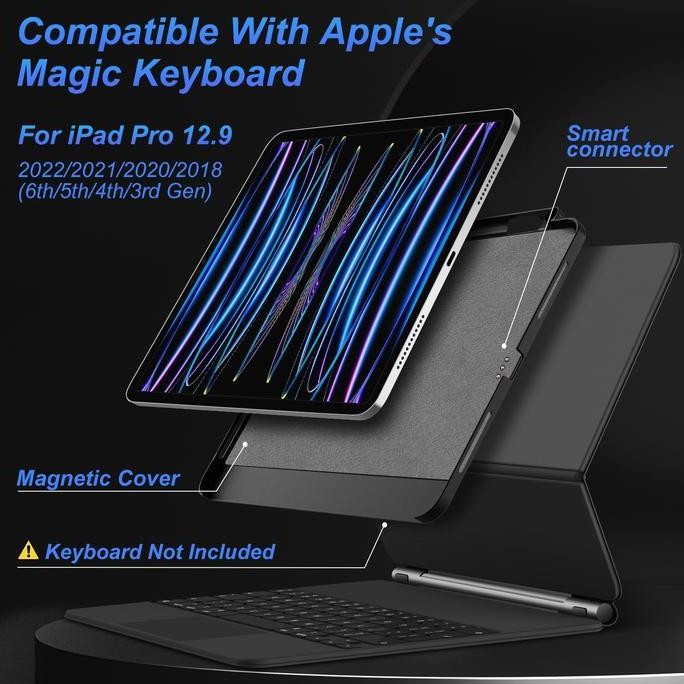 Jual GOOJODOQ Cover Detachable Magic Magnetic Keyboard Casing for iPad ...