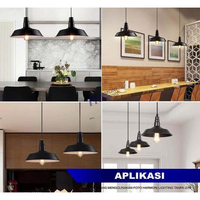Jual Murah Kap Lampu Gantung Hias Industrial Besi Cafe Vintage Edison Fitting E27 | Shopee Indonesia