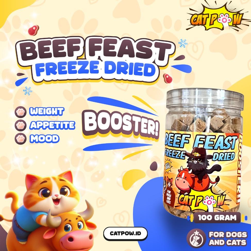 Jual Catpow Freeze Dried Booster Du Fish Beef Pet Sna Dogs Cats 100 ...