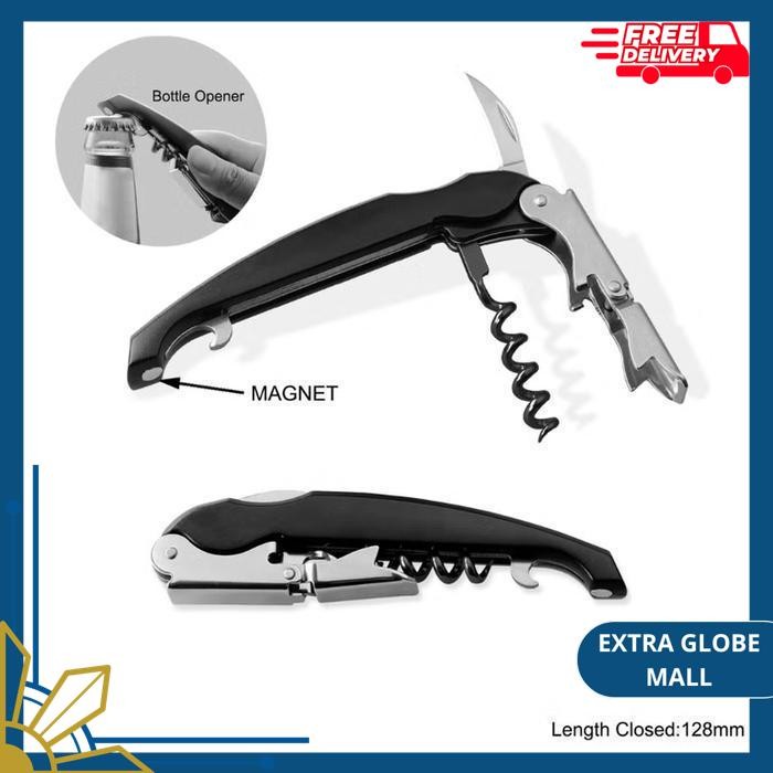 Jual ALAT PEMBUKA TUTUP BOTOL WINE BOTTLE OPENER STAINLESS STEEL ...