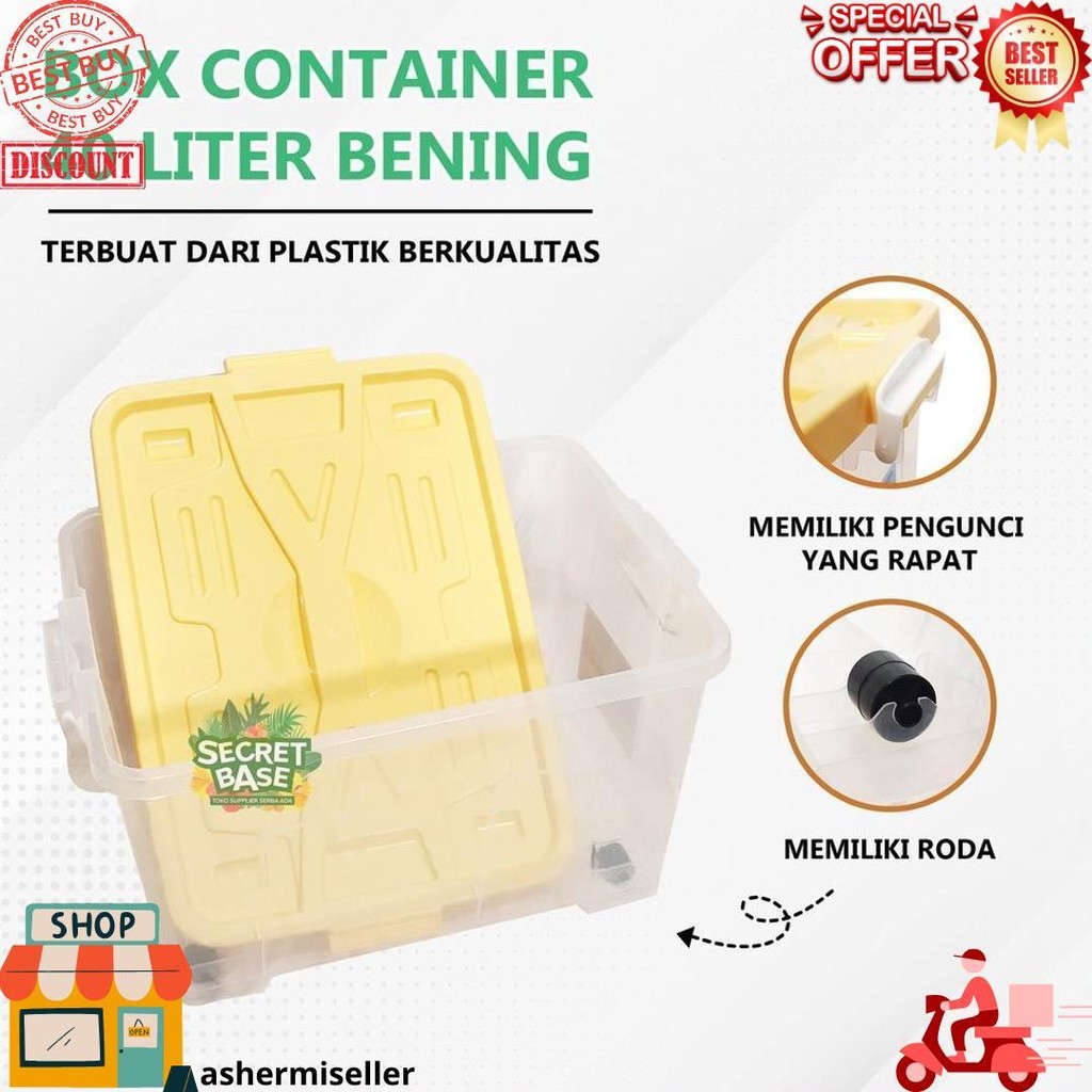 Jual Box Container 40 Liter + Roda - Kontainer Box Plastik / Container ...
