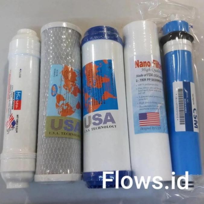 Jual Paket Set Isi Filter 5 Step Ro 100 Gpd - Membran Csm Reverse ...