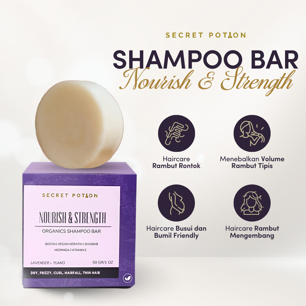 Jual Secret Potion Strength & Nourish Shampoo Bar Solusi Rambut Rontok ...