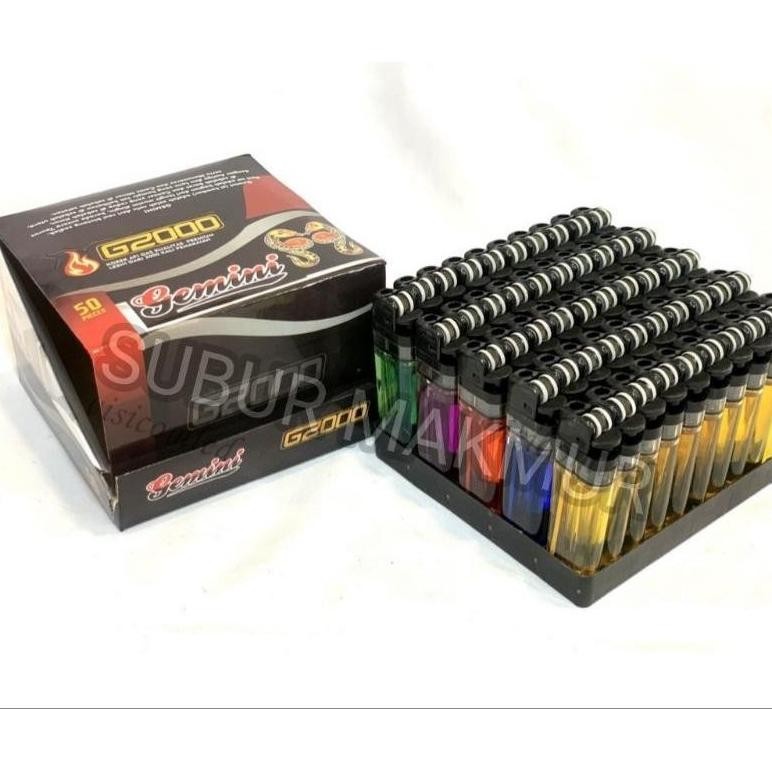 Jual (50 Pcs) Korek Roda G2000 Gemini - Korek Api Gas Roda Kepala Hitam ...