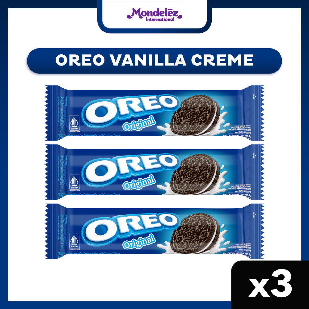 Jual Oreo Vanilla Cream 110.4gr x 3 | Biskuit Snack Camilan Favorit ...