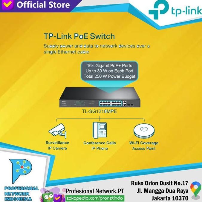 Jual Tp-Link Tl-Sg1218Mpe 18-Port Gigabit Easy Smart Switch 16-Port Poe+ New Stok | Shopee Indonesia