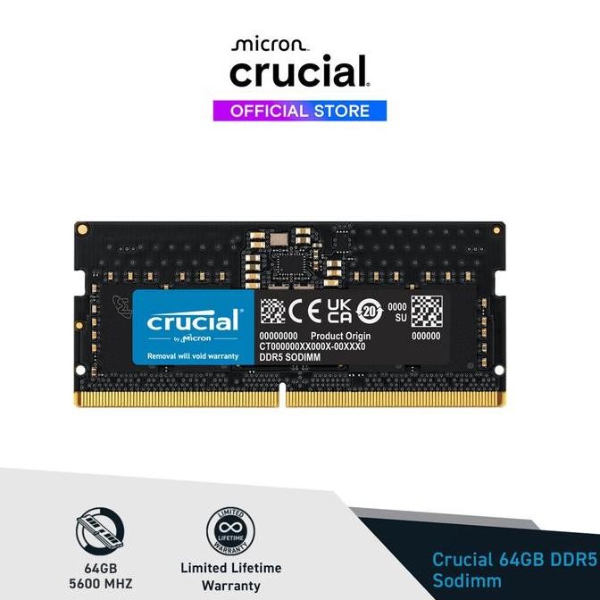 Jual Memory Crucial Ddr5 64Gb 5600Mhz Sodimm Ram Notebook Ddr5 Pc Aio ...