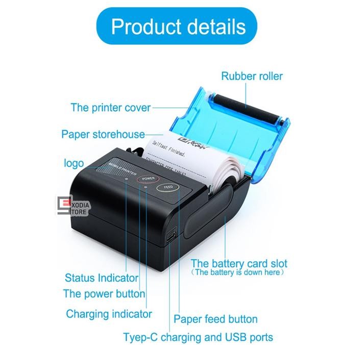 Jual Original Mobile Printer Thermal Bluetooth Mpt-Ii | Shopee Indonesia