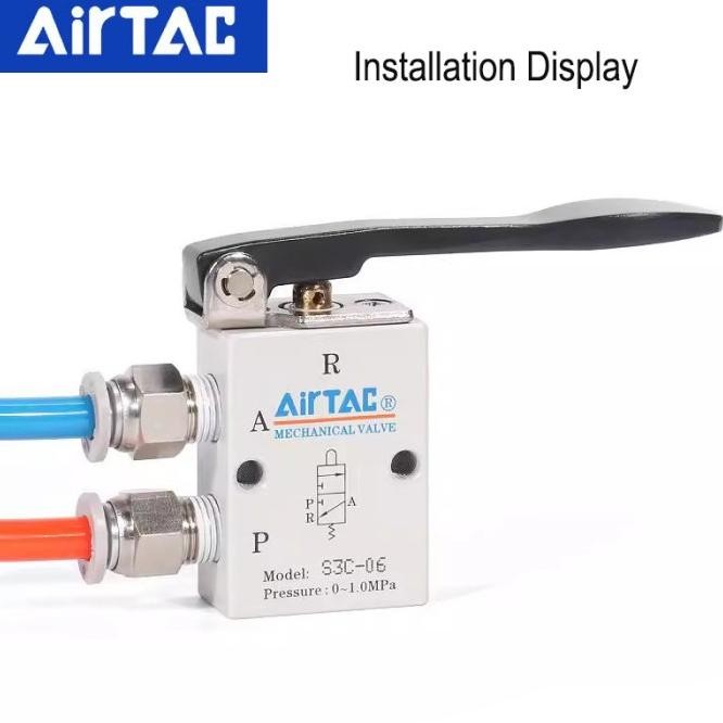 Jual Import Airtac Mechanical Valve S3C-M5/06/08R Long Handle Control Manual Valves Pneumatic ...