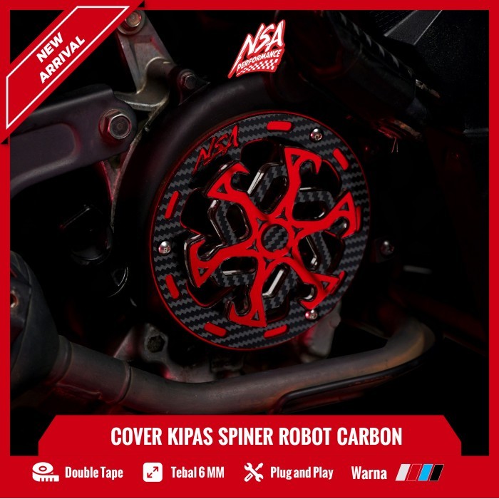 Jual Cover Kipas Spinner Type Robot Carbon Beat Scoopy Mio Vespa Tutup ...