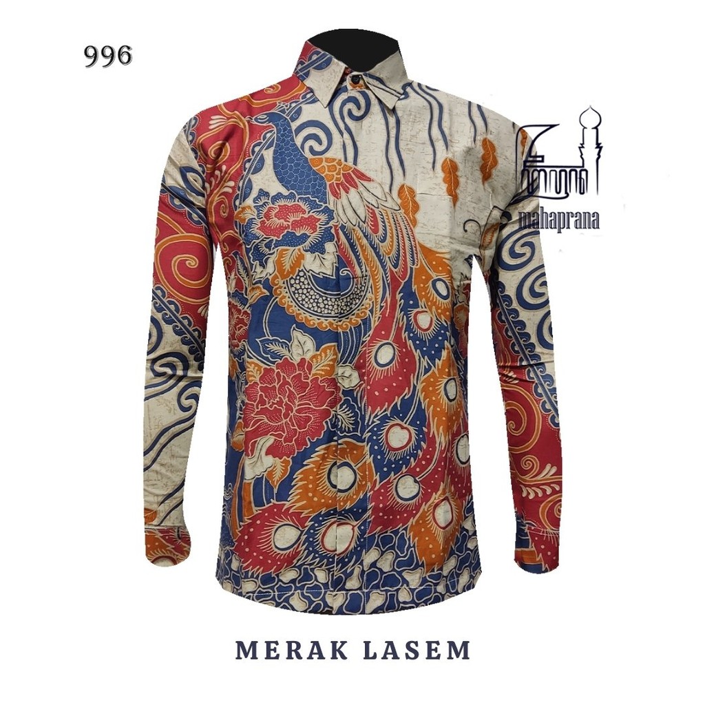 Jual Batik Mahaprana Motif Merak Lasem Kemeja Batik Pria Lengan Panjang ...