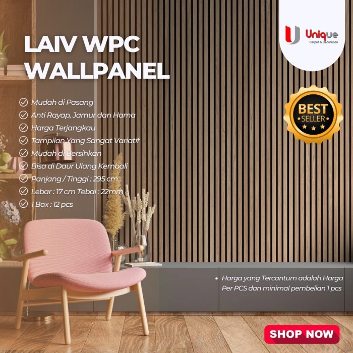 Jual WALLPANEL LAIV PVC DINDING / KISI KISI WALL PANEL / WPC DINDING KAYU | Shopee Indonesia
