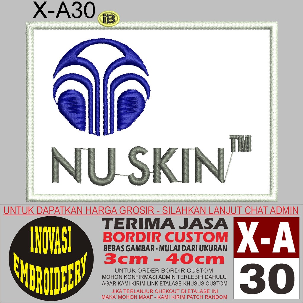 Jual PATCH BORDIR X-A30 LOGO NU SKIN - INOVASI EMBROIDEY TESTIMONI ...
