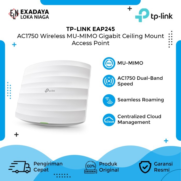 Jual Tp-Link Eap245 Ac1750 Wireless Gigabit Ceiling Mount Access Point ...