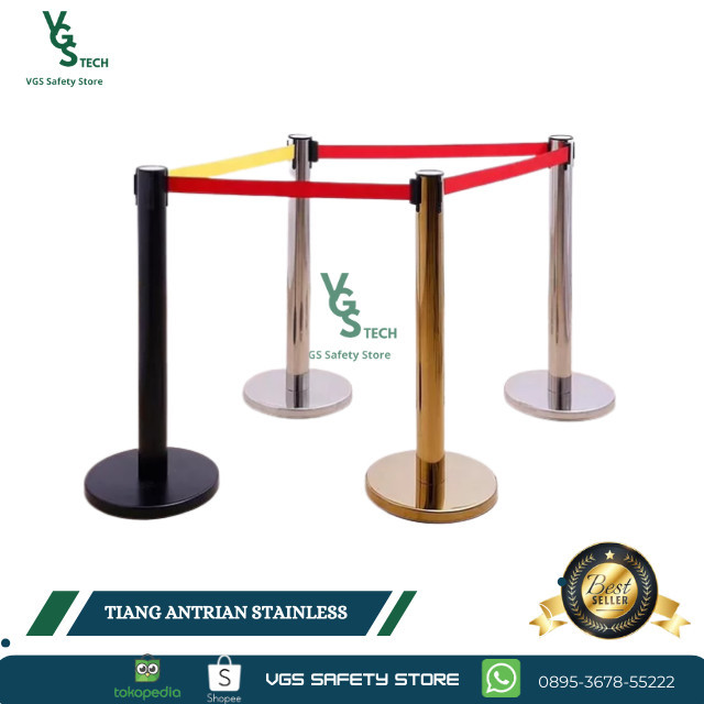 Jual TIANG ANTRIAN STAINLESS PEMBATAS TIANG ANTRIAN BANK | Shopee Indonesia