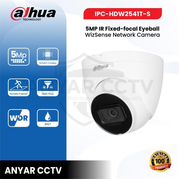 Jual DAHUA IPC-HDW2541T-S 5MP IR Fixed-focal Dome WizSense Camera | Shopee Indonesia