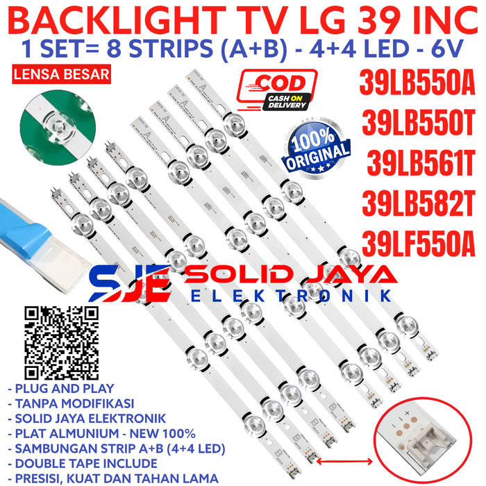 Jual BACKLIGHT LED LG 39 INCH 8 KANCING 6 VOLT 8K MATA 6V BL LED TV LAMPU | Shopee Indonesia
