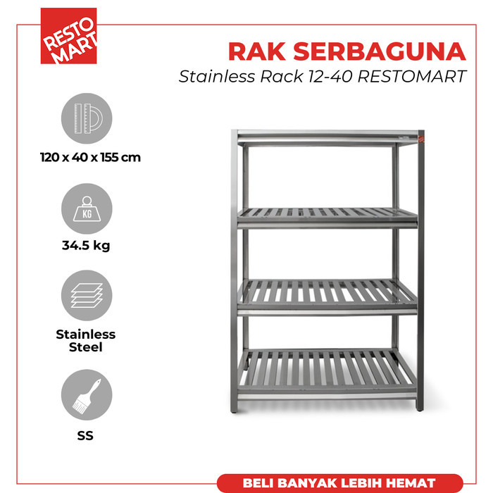 Jual Rak Stainless / Rak Serbaguna / Rack 12-40 Restomart (0313484 ...