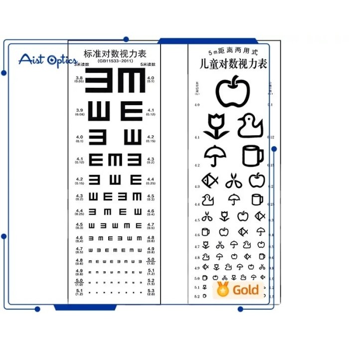 Jual WATERPROOF SNELLEN EYE CHART STANDARD VISUAL TESTING ACUITY CHART ...
