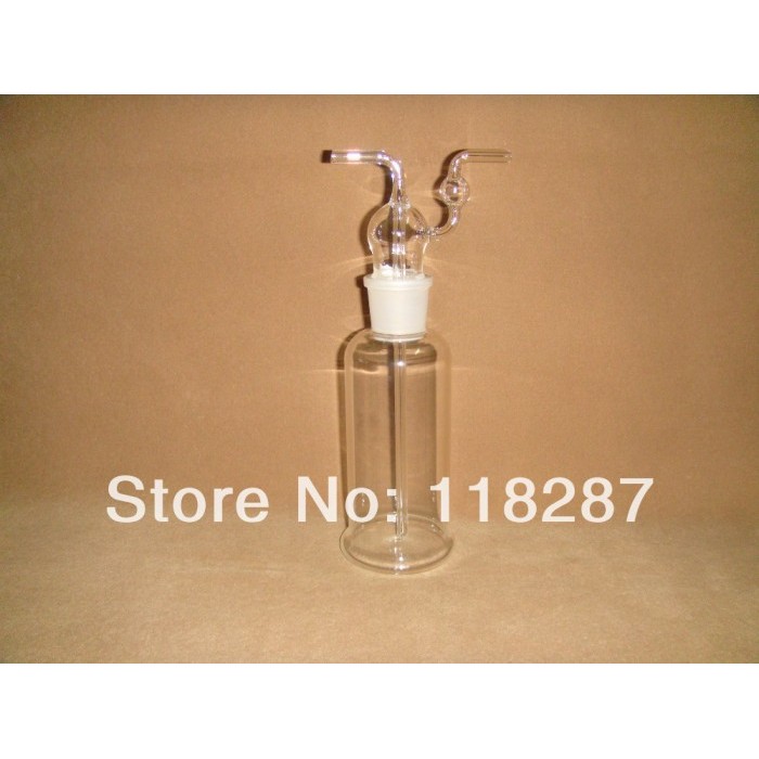 Jual 500ML LAB GLASSWARE LAB GLASS GAS WASHING BOTTLE STRAIGHT-TUBE ...