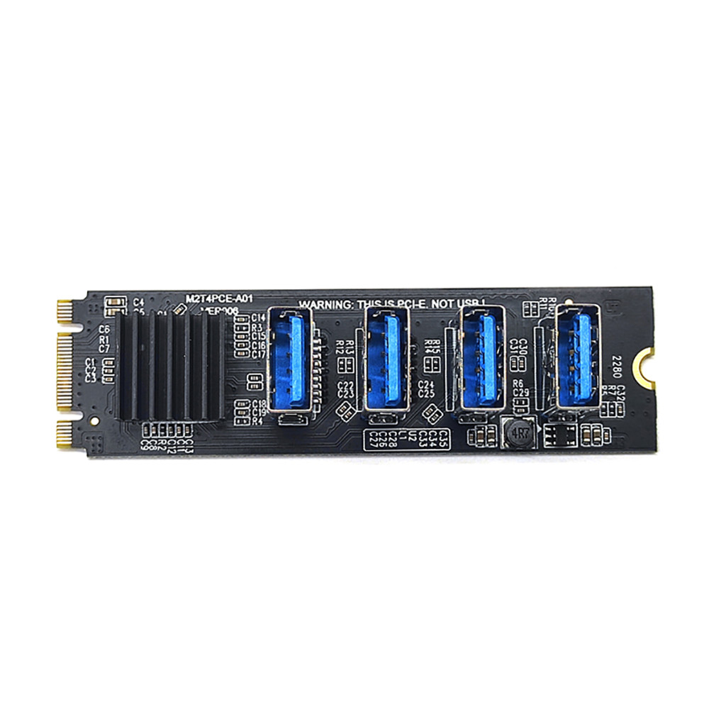 Jual M.2 Riser Card M2 for NVME to PCIE PCI Express X16 1 to 4 USB 3.0 ...