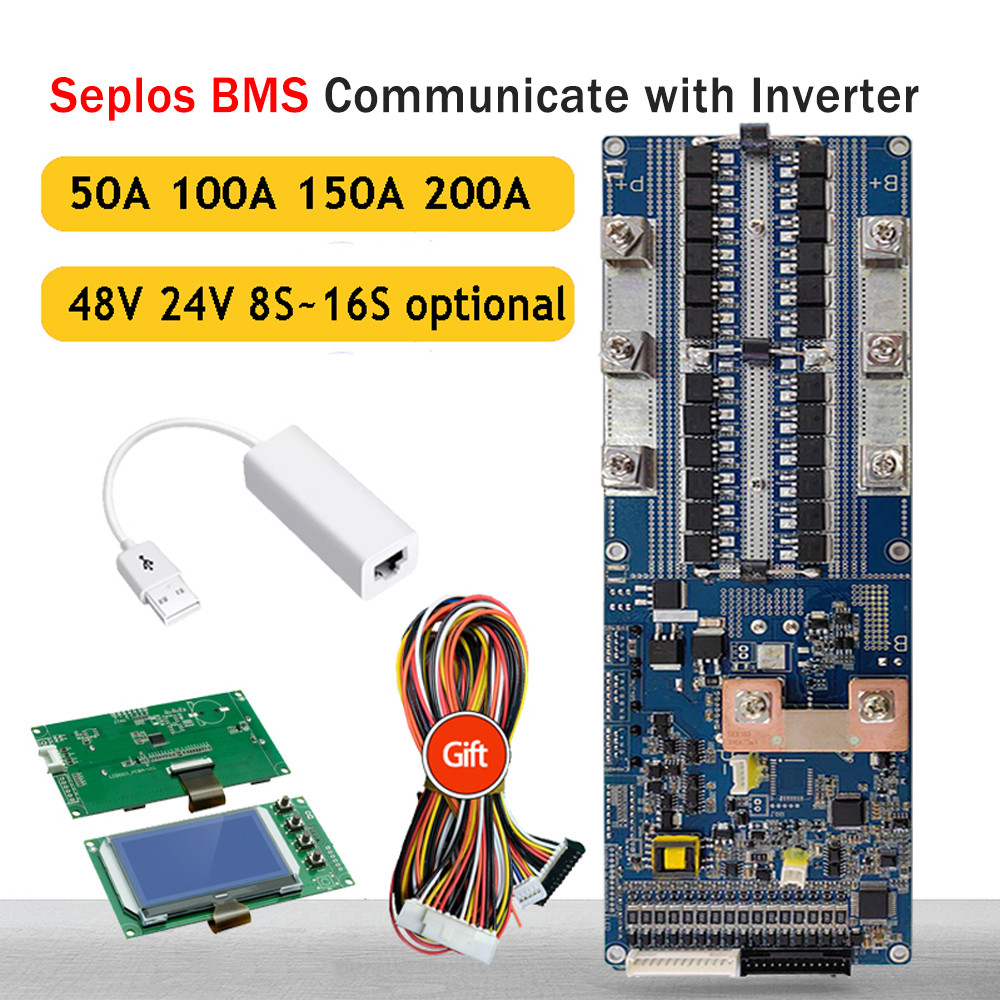 Jual Seplos Smart BMS 8S 13S 14S 15S 16S 50A 100A 150A 200A 48V CAN ...