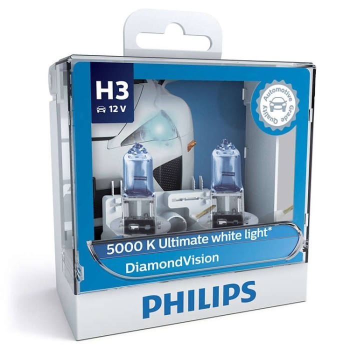 Jual Bohlam Lampu Halogen Philips Diamond Vision H3 Original Ready Stock | Shopee Indonesia