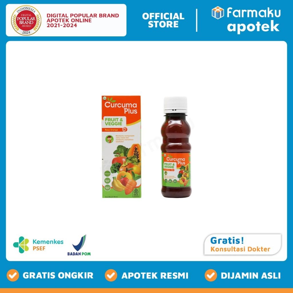 Jual Curcuma Plus Fruit & Vegi Jeruk Syrup 100 ml - TMG | Shopee Indonesia