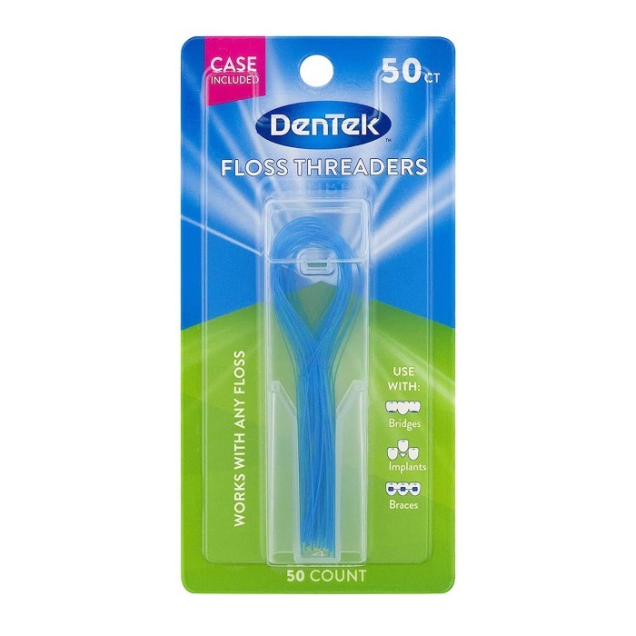 Jual Dentek Floss Threaders For Braces Bridges And Implants 50 Count