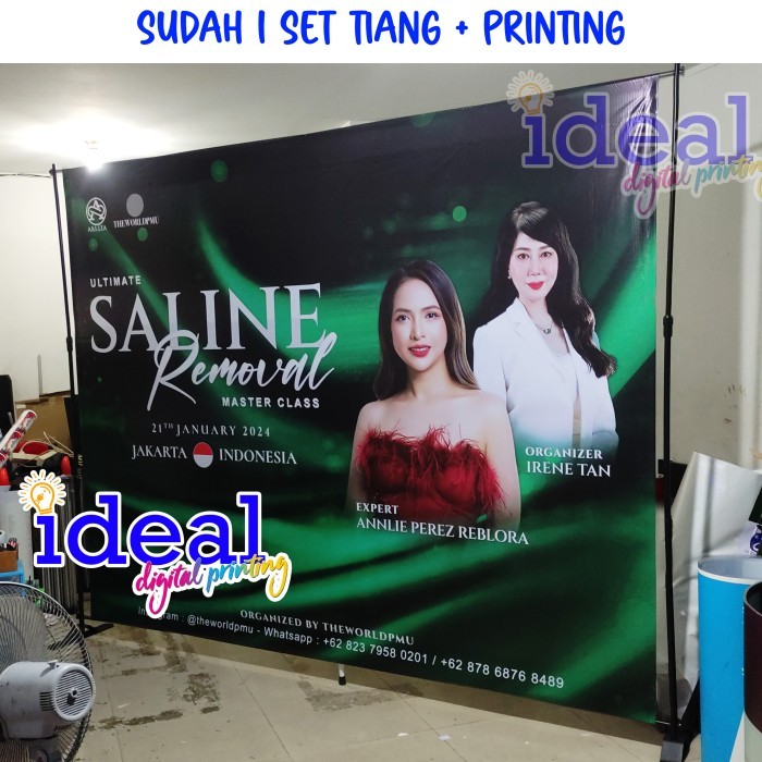 Jual Jumbo Banner stand portable include printing Backdrop Backwall ...