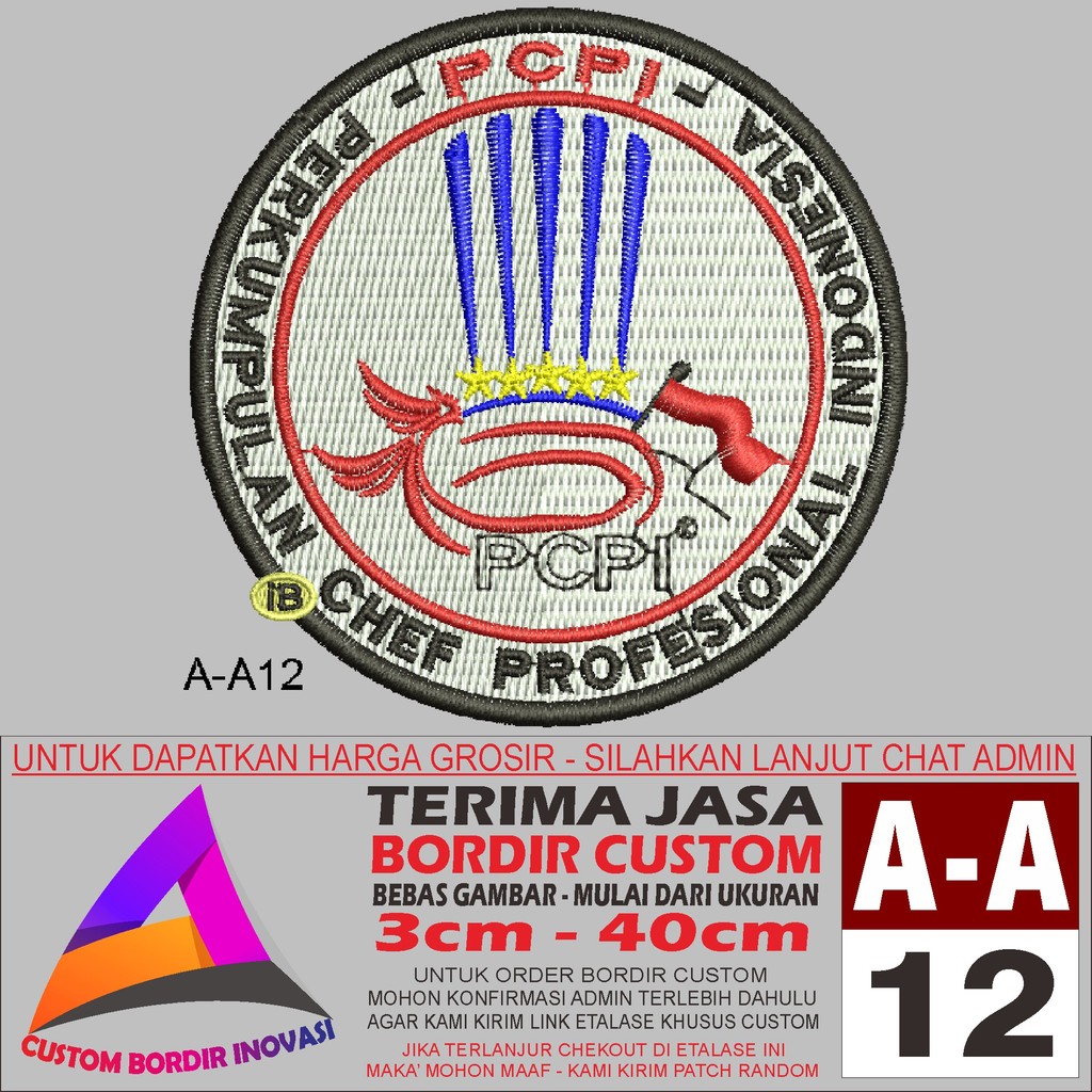 Jual PATCH BORDIR LOGO ORANISASI PCPI CHEF PERKUMPULAN PROFESIONAL ...