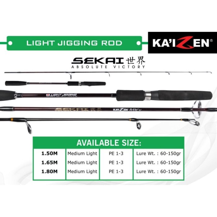 Jual Joran Jigging/Dasaran Kaizen Sekai Solid Carbon Tip | Shopee Indonesia