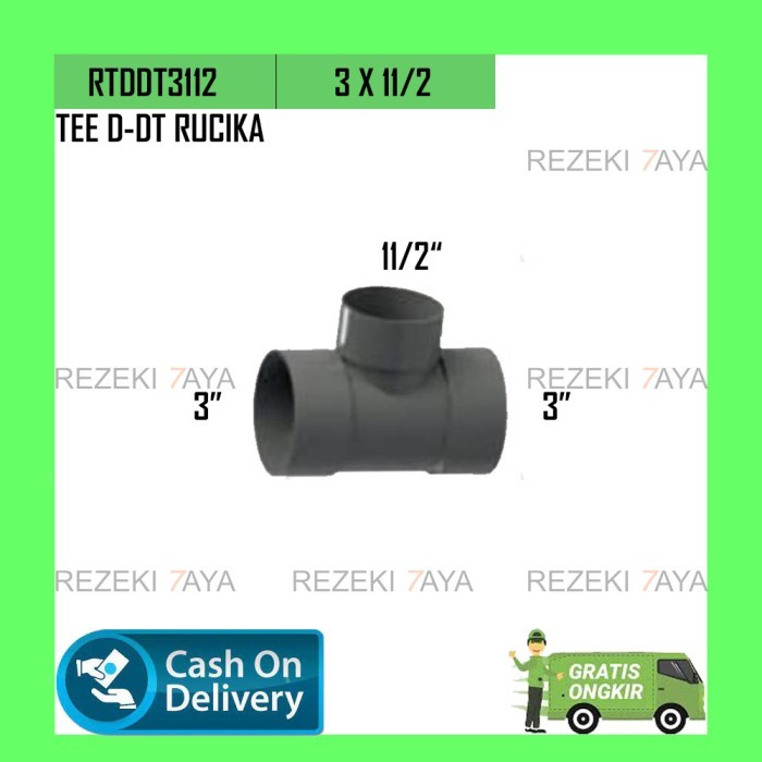 Jual REDUCER TEE D-DT 3 X 11/2 INCH FITTING PIPA AIR PVC RUCIKA SAMBUNGAN SOKET TEE 3 X 11 ...