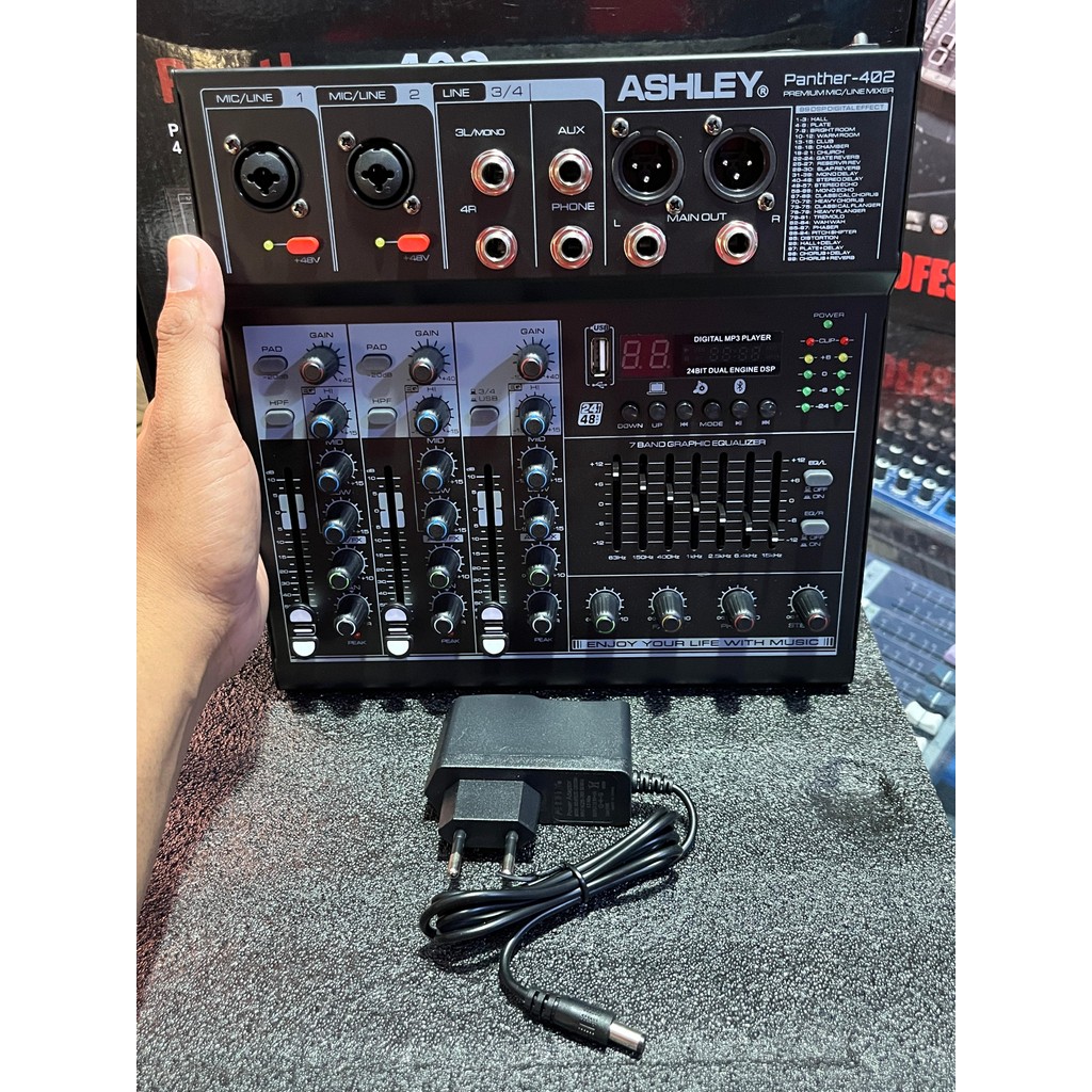 Jual Mixer audio Ashley Panther-402 4ch 4 chanel 99dsp usb bluetooth original garansi resmi ...