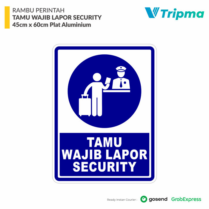Jual Rambu Tamu Wajib Lapor Security 45Cm X 60Cm Plat Alumunium ...