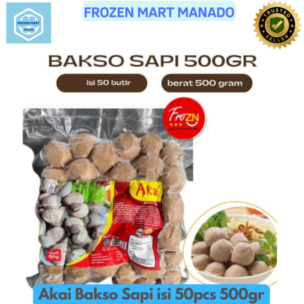 Jual Akai Bakso Sapi isi 50pcs 500gr - Frozen Mart Manado (Frozen Food ...