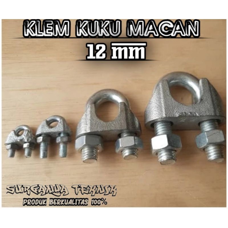 Jual Klem Seling Stainless SS 304 12MM / Wire Rope Clip SS 304 12MM ...