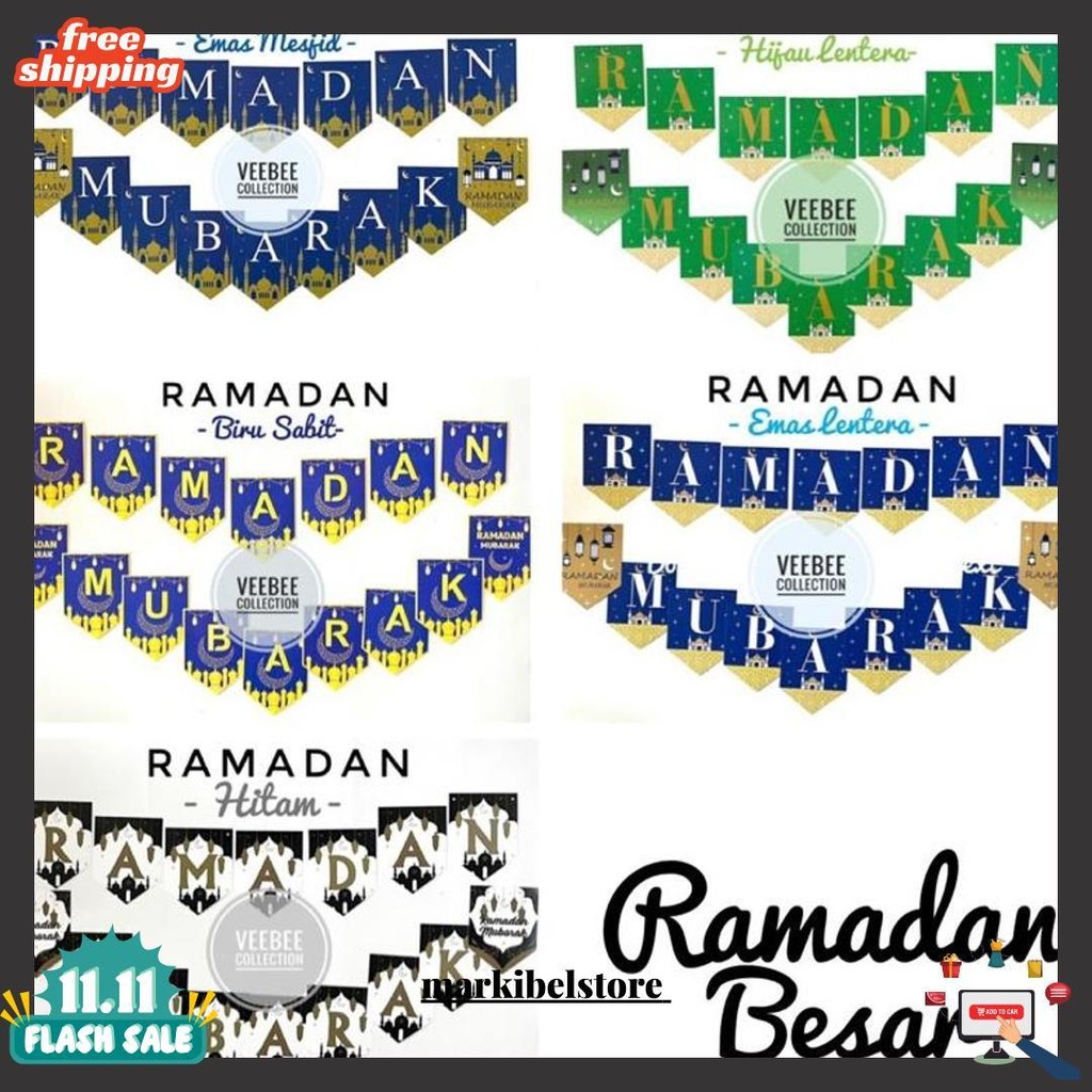 Jual Bunting Flag Lebaran Idul Fitri Ramadhan Ya Marhaban/ Banner ...