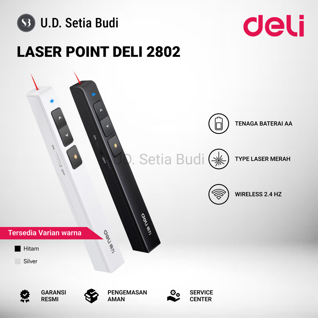Jual Deli Laser Pointer 2802 Wireless Pen Presentasi Deli 2802 Sinar ...