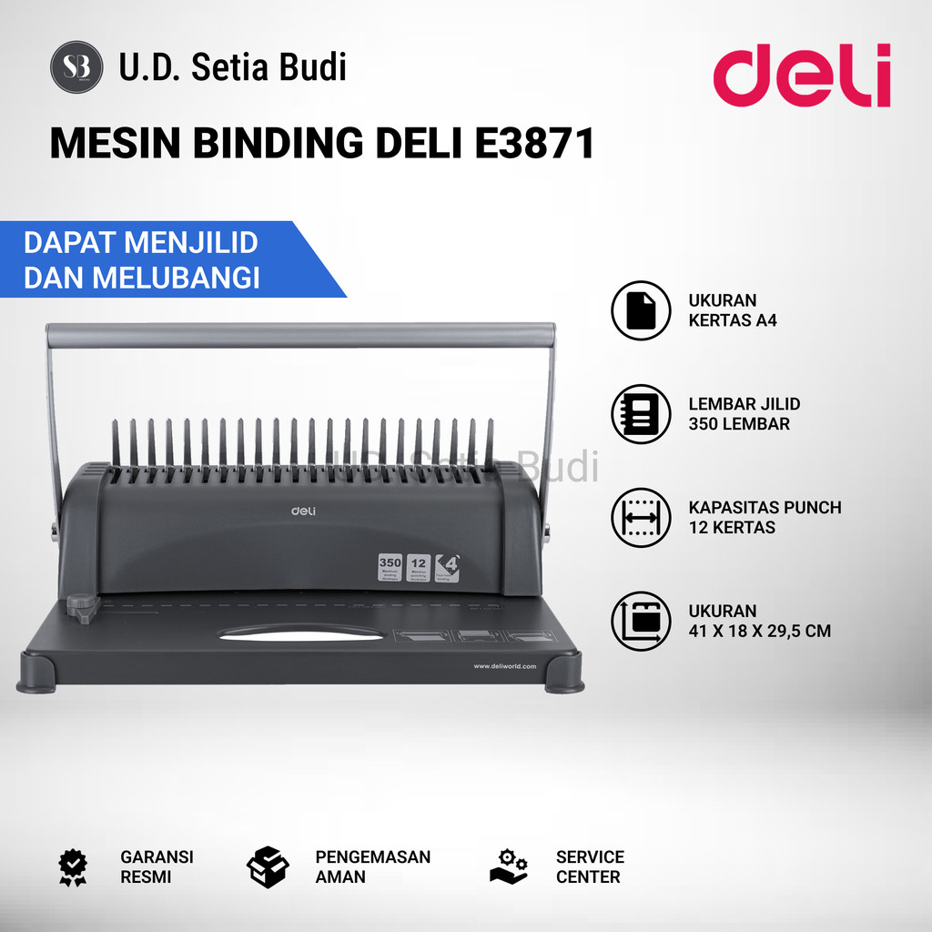 Jual Mesin Jilid Spiral Plastik Deli E3871 Mesin Binding Deli E 3871 ...
